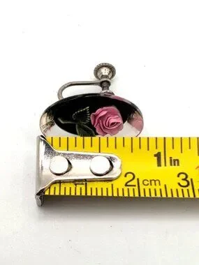 Vintage | Jewelry | Vintage Reverse Carved Screw Back Earrings Pink ...